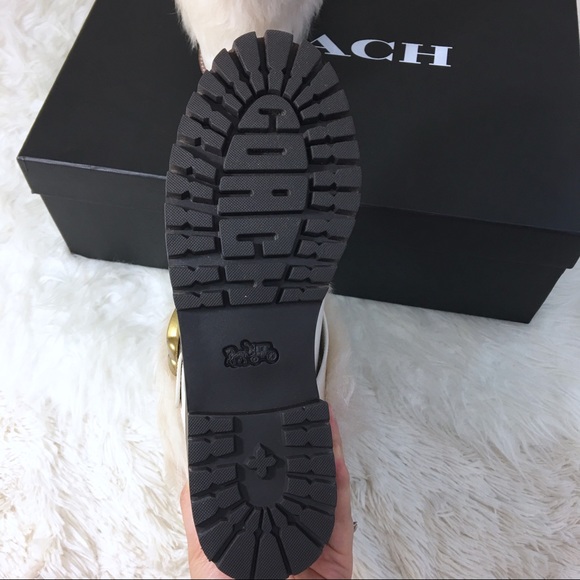 Coach | Shoes | Coach Leighton Shearling Bootie Fur Cuff New | Poshmark